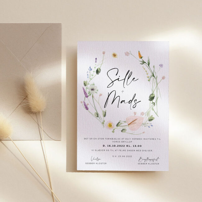 Menukort vilde blomster - TinaGrafisk